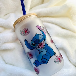 16oz Stitch Glass Can, Stitch Tumbler, Iced Coffee Stitch Glass ...