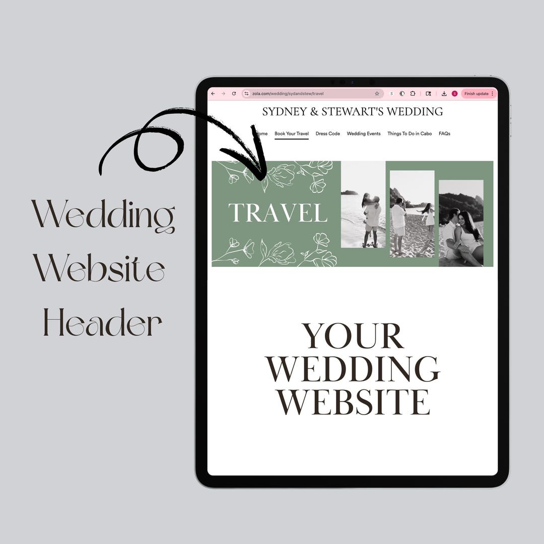 Custom Wedding Website Headers – Editable Canva Templates (digital ...