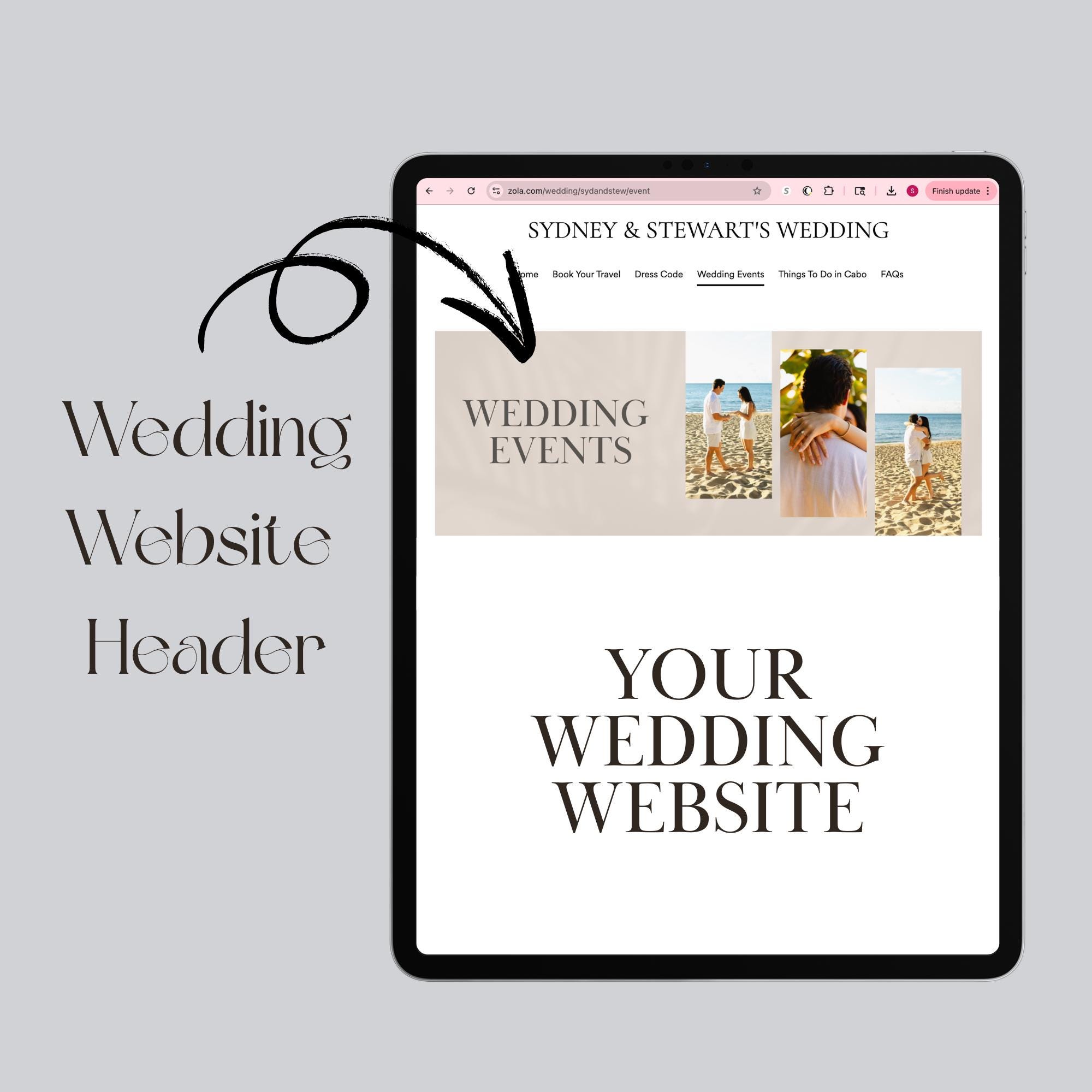 Custom Wedding Website Headers – Editable Canva Templates (digital ...