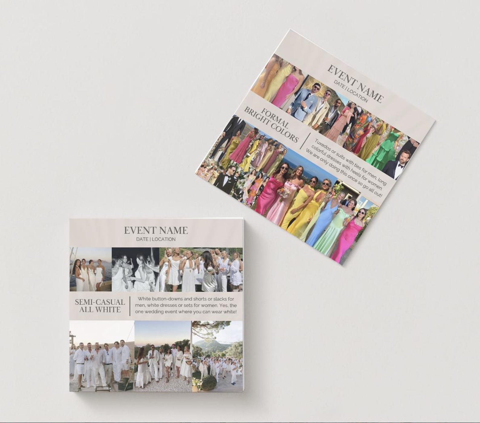 Custom Wedding Dress Code Mood Boards – Editable Canva Templates ...