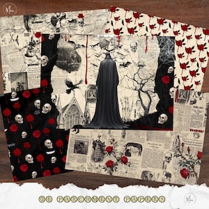 Dracula's Haunted Pages, Grunge Mystery Junk Journal Kit, Vampire ...