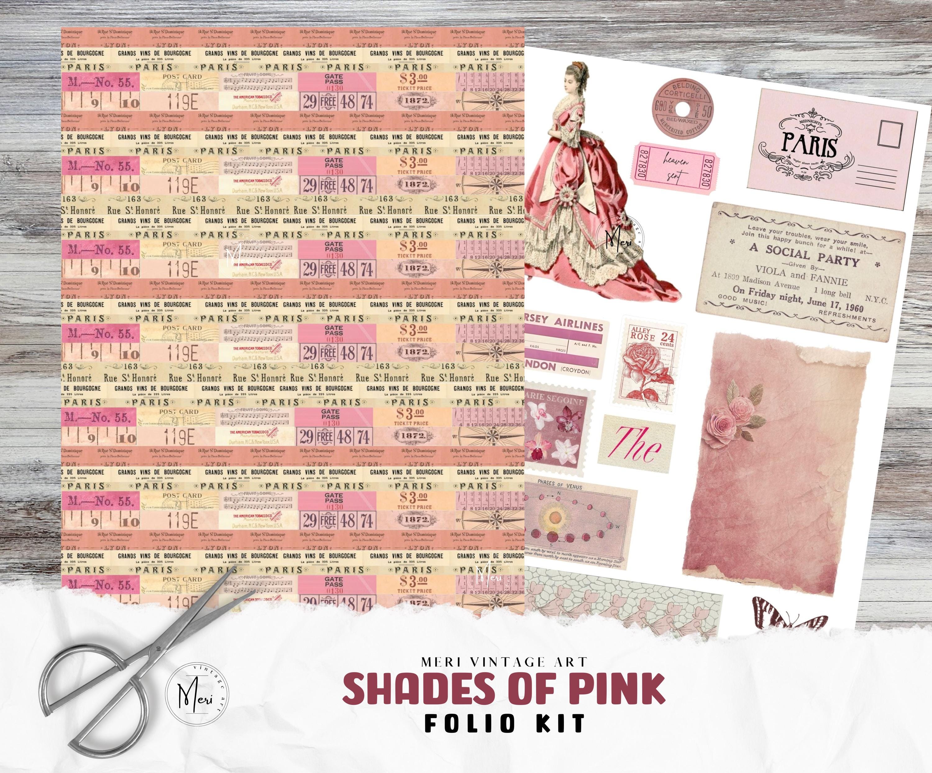 Shades of Pink Easy Folio Printable,folio, Unk Journal, Digital ...