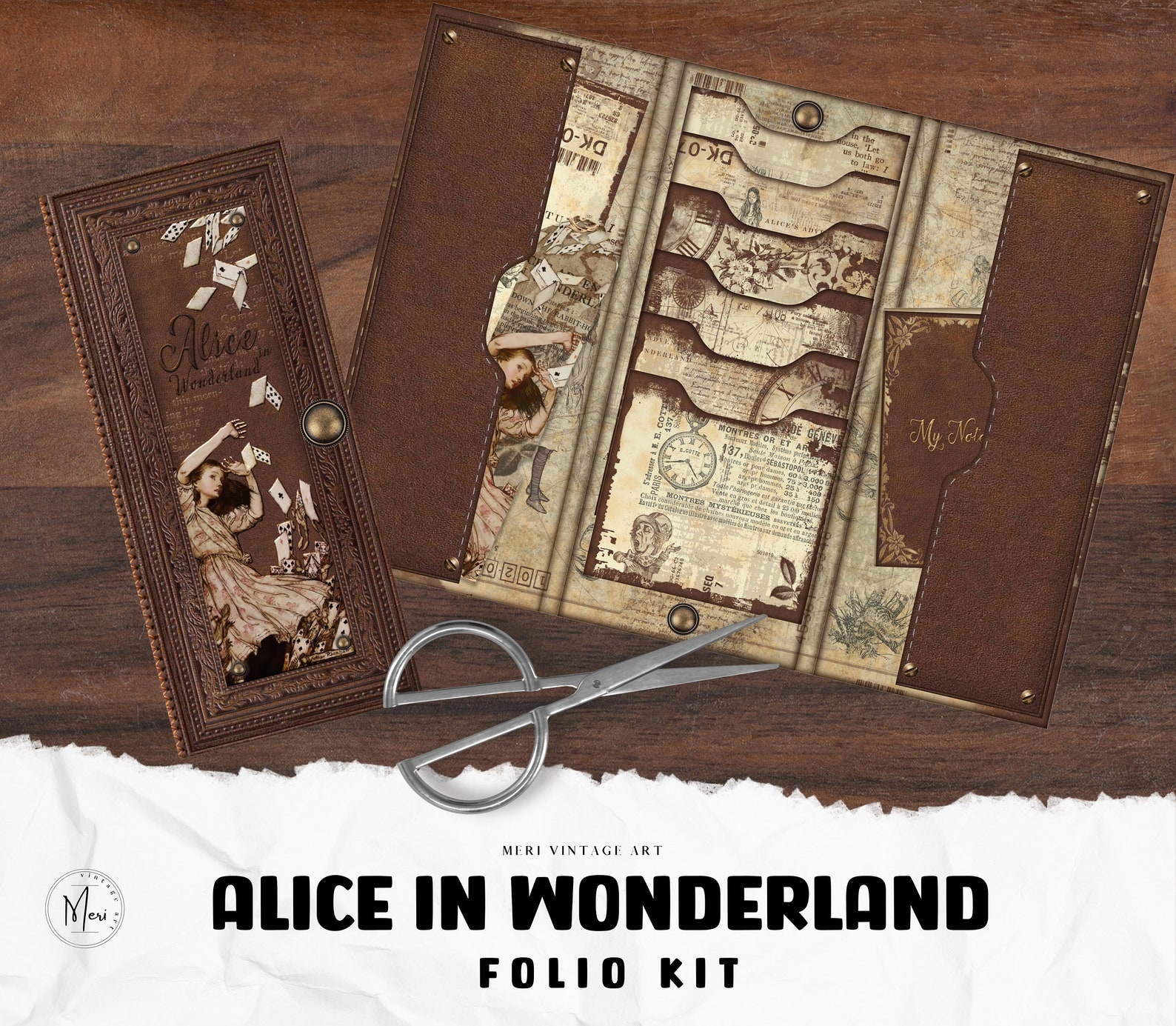 Alice in Wonderland,grunge Mystery Folio Craft Kit,white Rabbit Pack ...