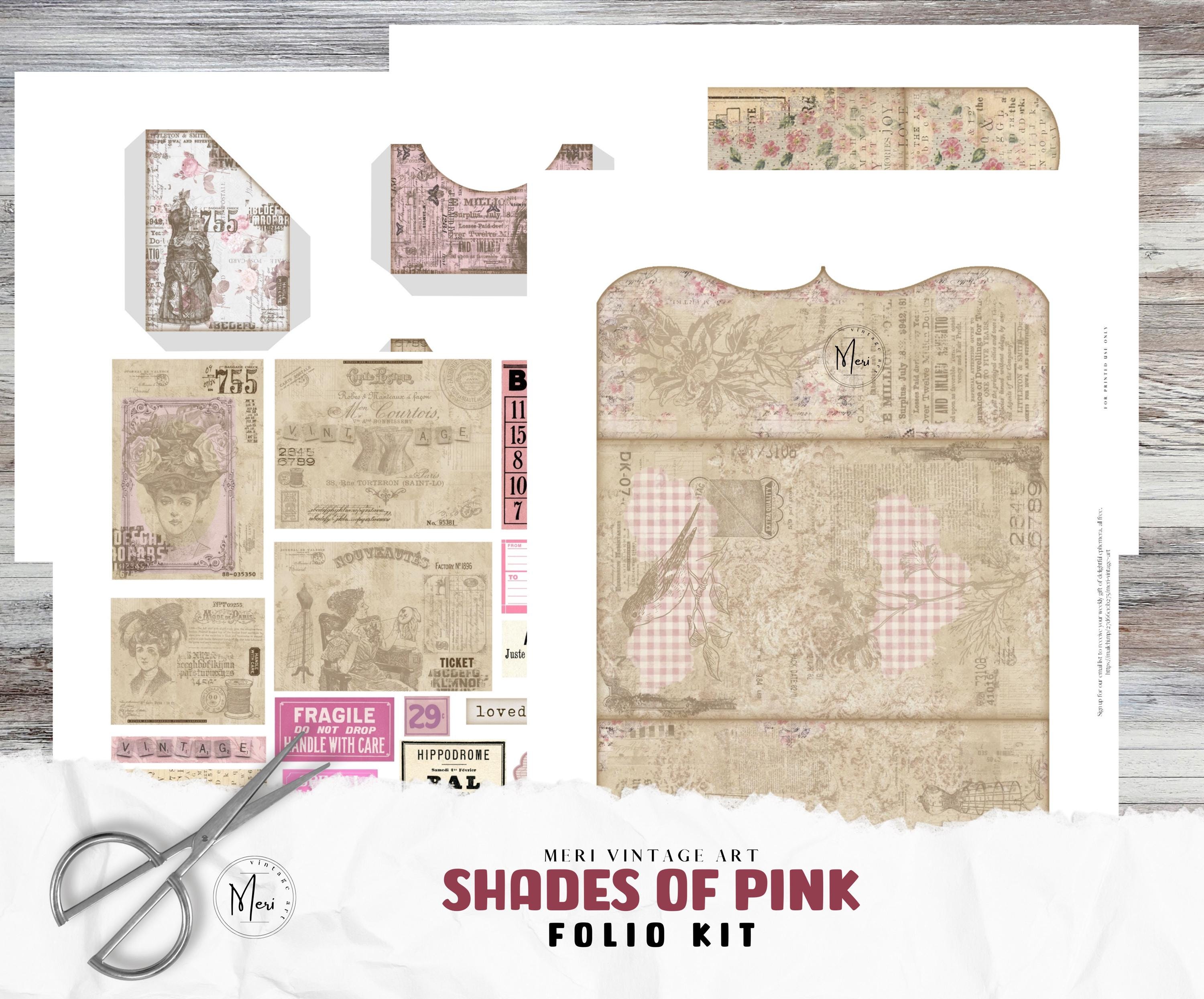 Shades of Pink Easy Folio Printable,folio, Unk Journal, Digital ...