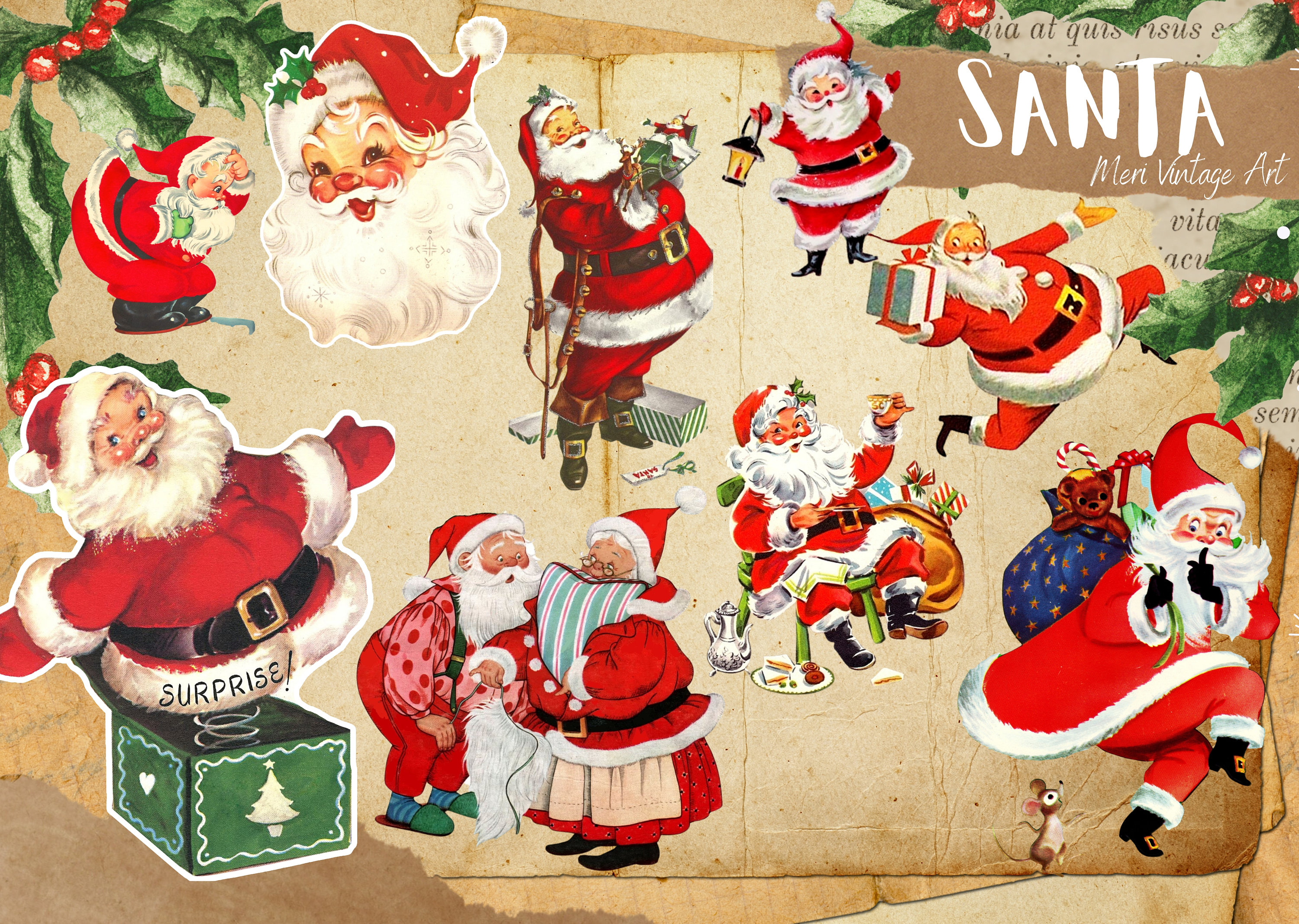 Christmas Fussy Cuts Collectionjunk - Etsy