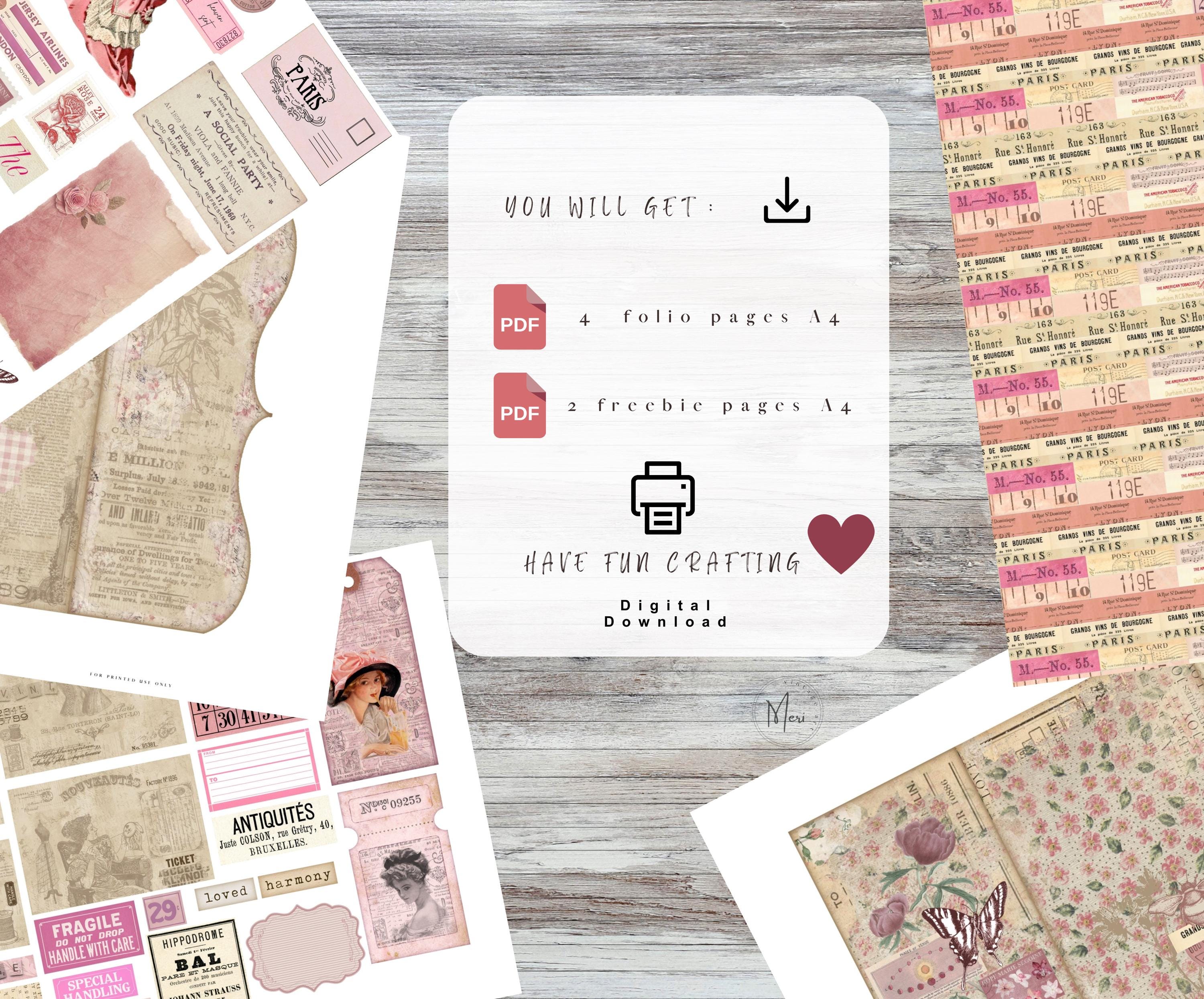Shades of Pink Easy Folio Printable,folio, Unk Journal, Digital ...