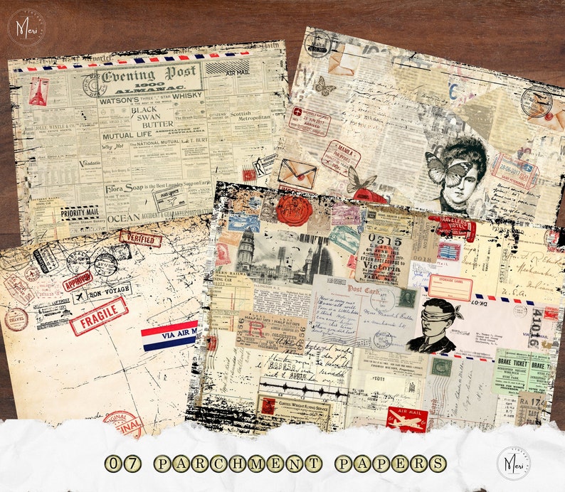 Dispatch Mail,grungy Junk Journal Kit, Crafting Kit, Digital Collage ...