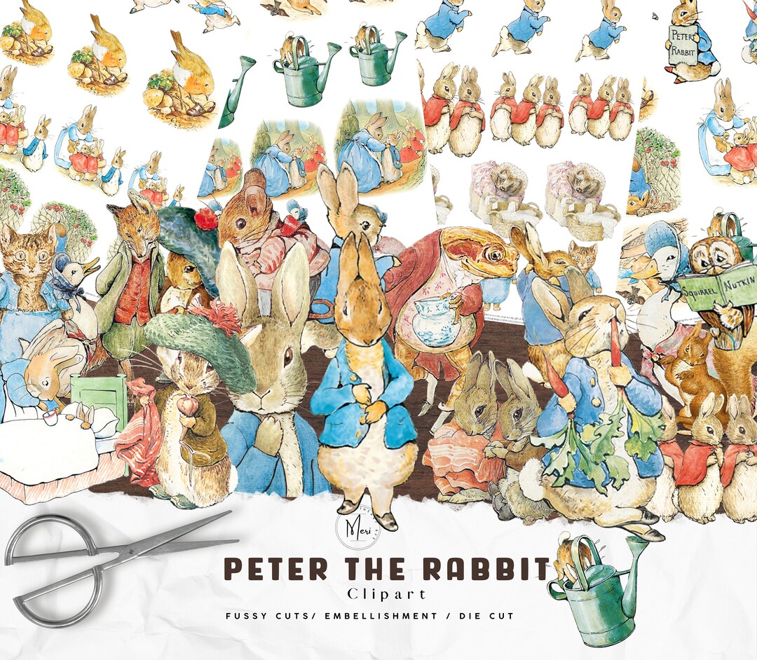 PETER RABBIT Fussy Cut, Cut Out , Clipart , Ephemera, Printable ...