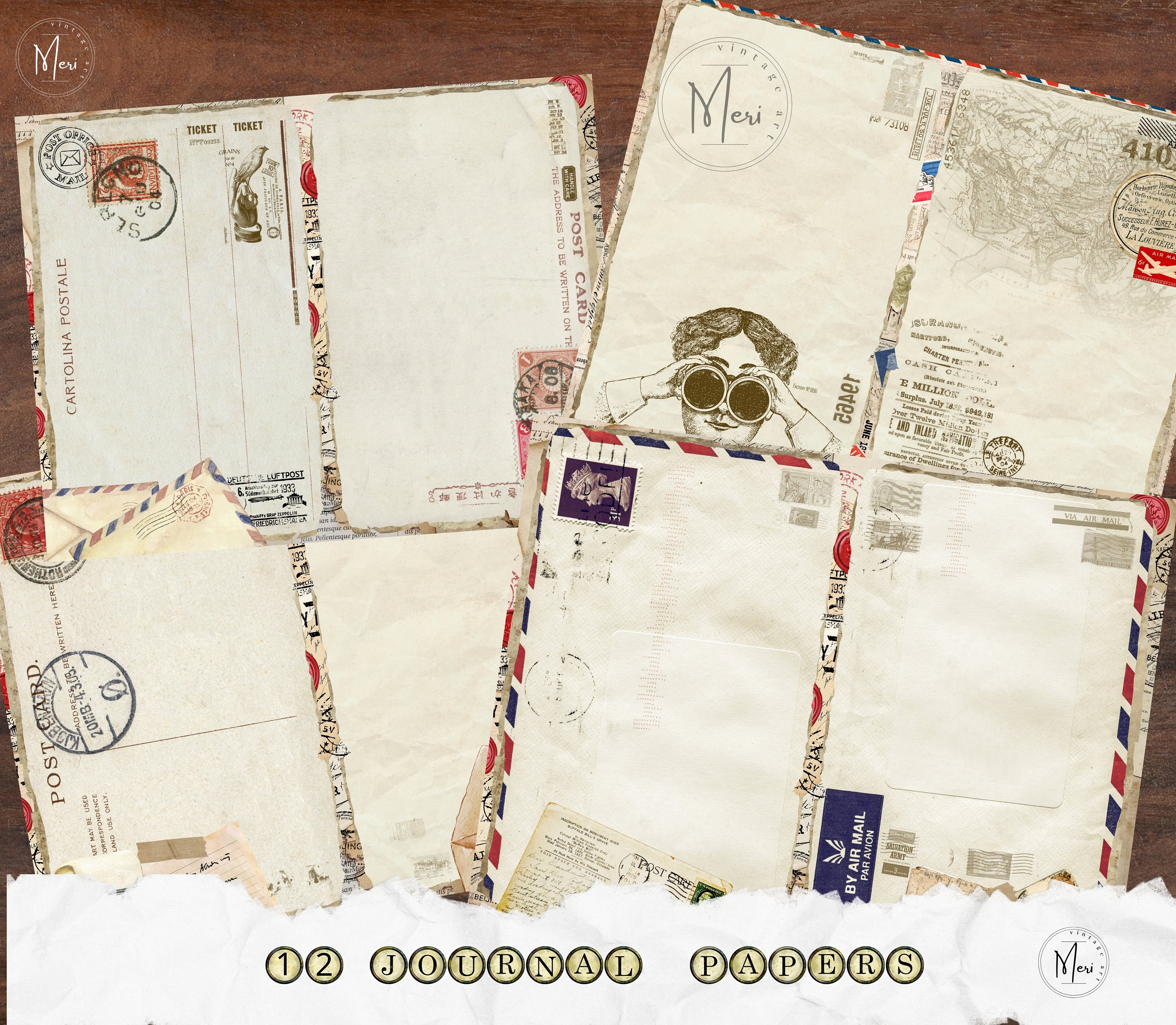 Dispatch Mail,grungy Junk Journal Kit, Crafting Kit, Digital Collage ...