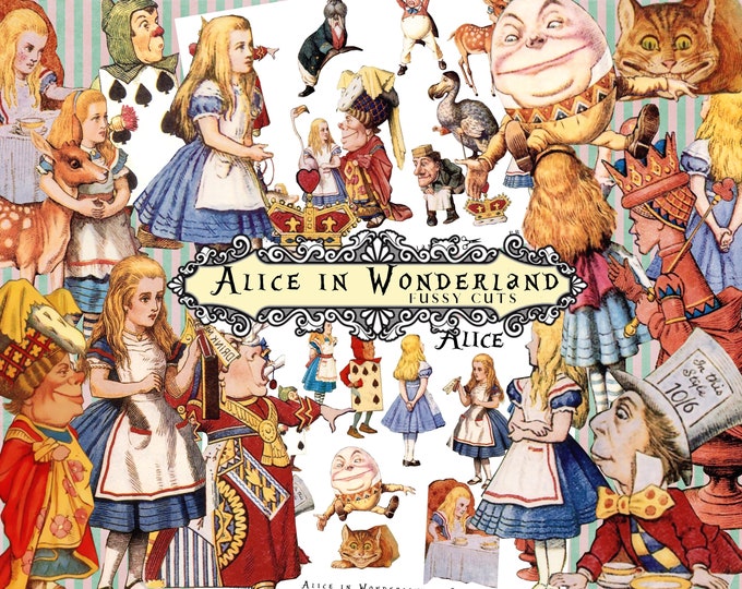 Alice in Wonderland Paper Pack, Printable Paper Pack, Digital Paper ...