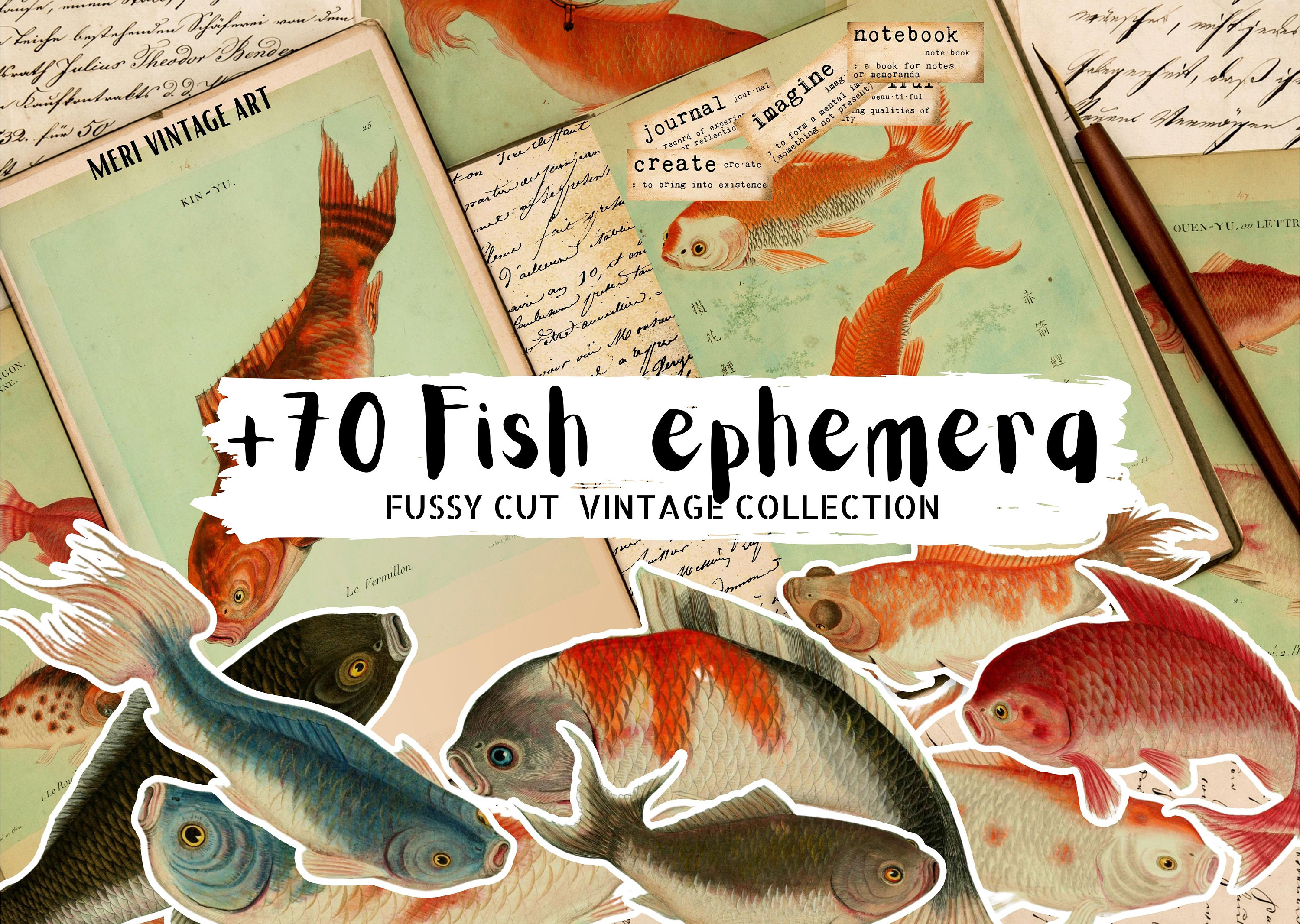 Printable Fish Fussy Cut77 Pc Junk - Etsy