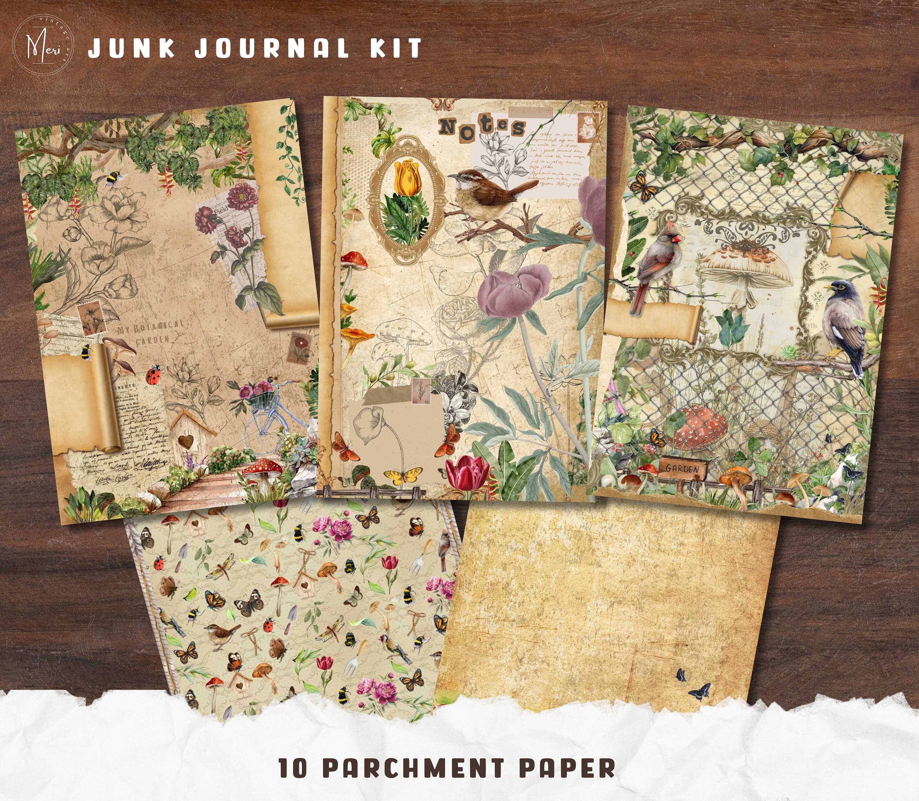 Garden Ephemera ,junk Journal Kit,vintage,printable Scrapbook Papers ...