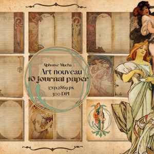 ART NOUVEAU Junk Journal Printable Kit,alphonse Mucha,digital Download ...