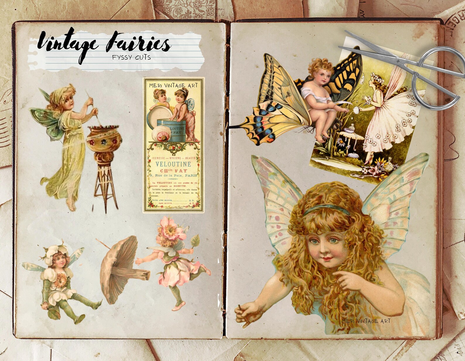 Retro Fairy Fussy Cutsprintable Fairy Ephemera Pack Junk - Etsy
