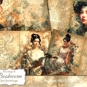 Bookworm Junk Journal Kit,dark Academia, Reading Books, Author,vintage ...