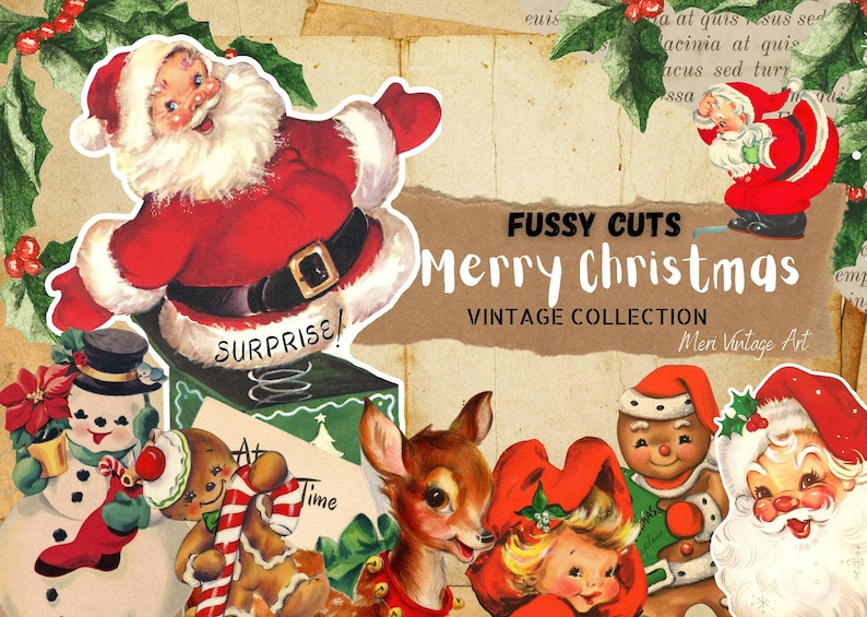 Christmas Fussy Cuts Collectionjunk - Etsy