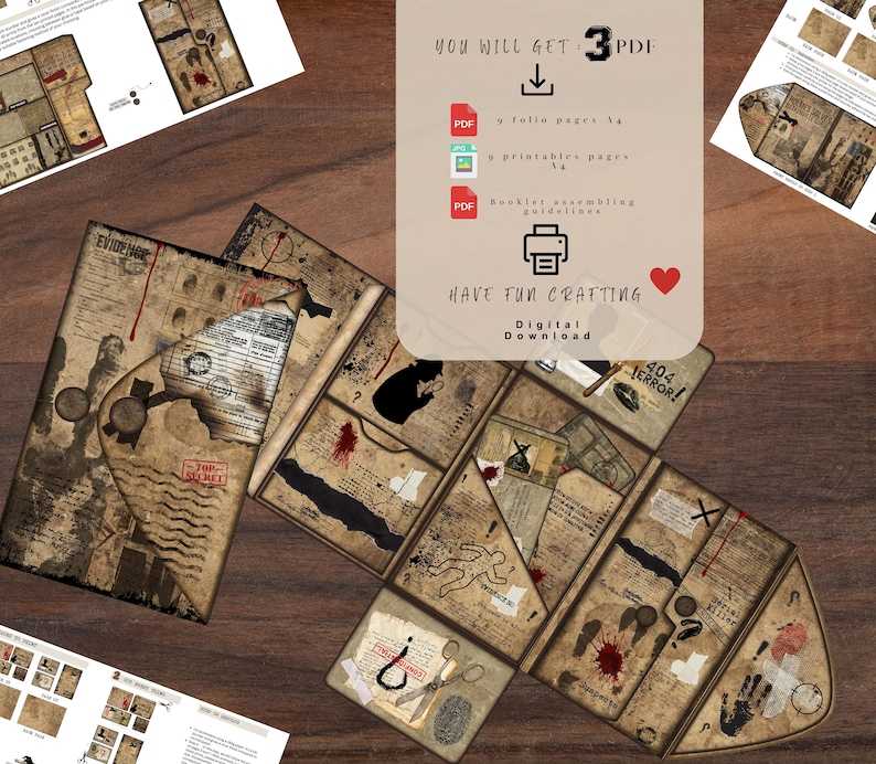 The Detective's Memoir,grunge Mystery Folio Craft Kit,detective ...