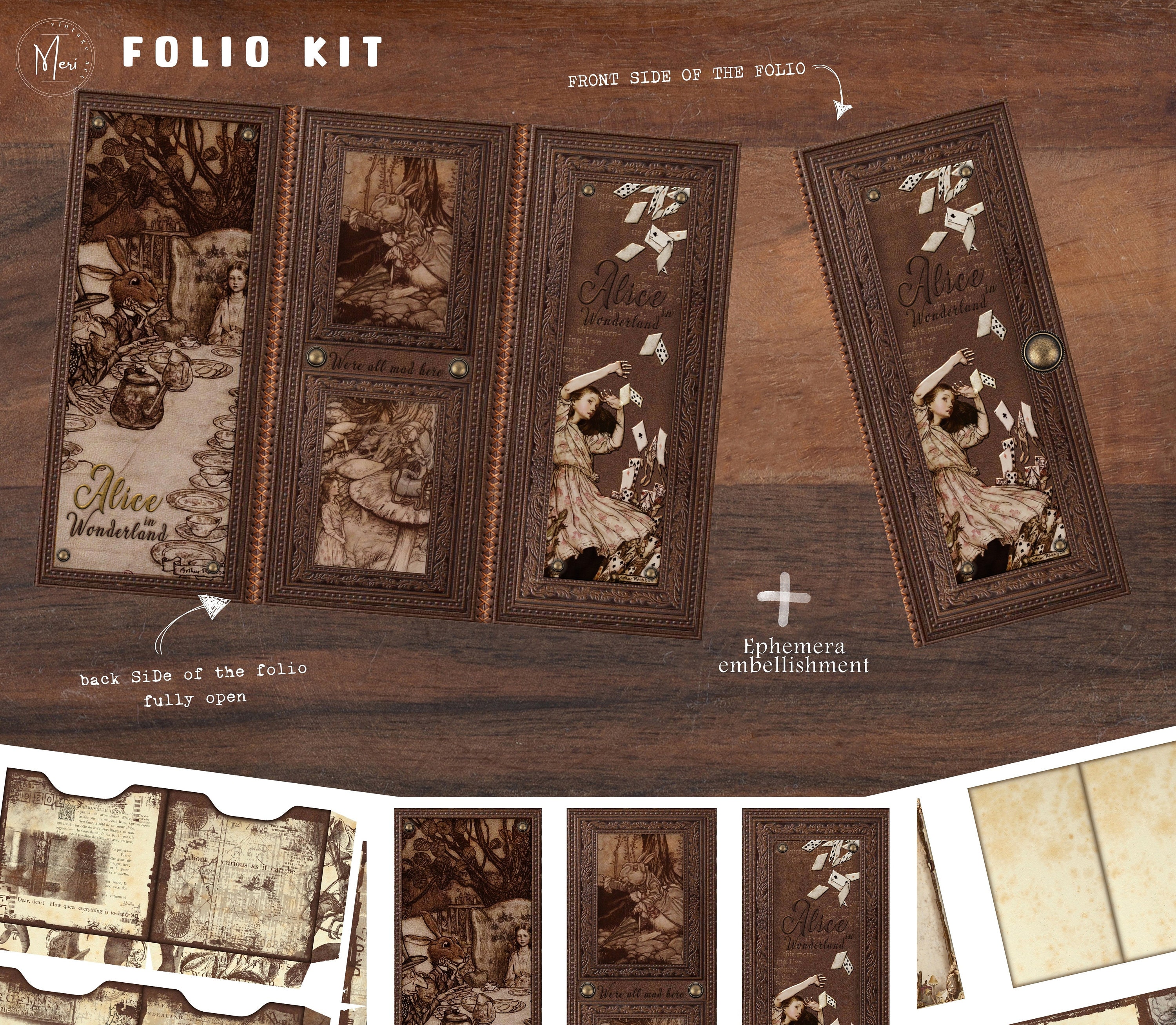 Alice in Wonderland,grunge Mystery Folio Craft Kit,white Rabbit Pack ...