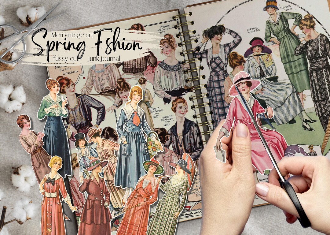 Vintage SPRING Fashion Ephemera Fussy Cut,42pc,junk Journal ...