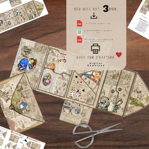 Alice in Wonderland,grunge Folio Craft Kit,alice in Wonderland Crafting ...