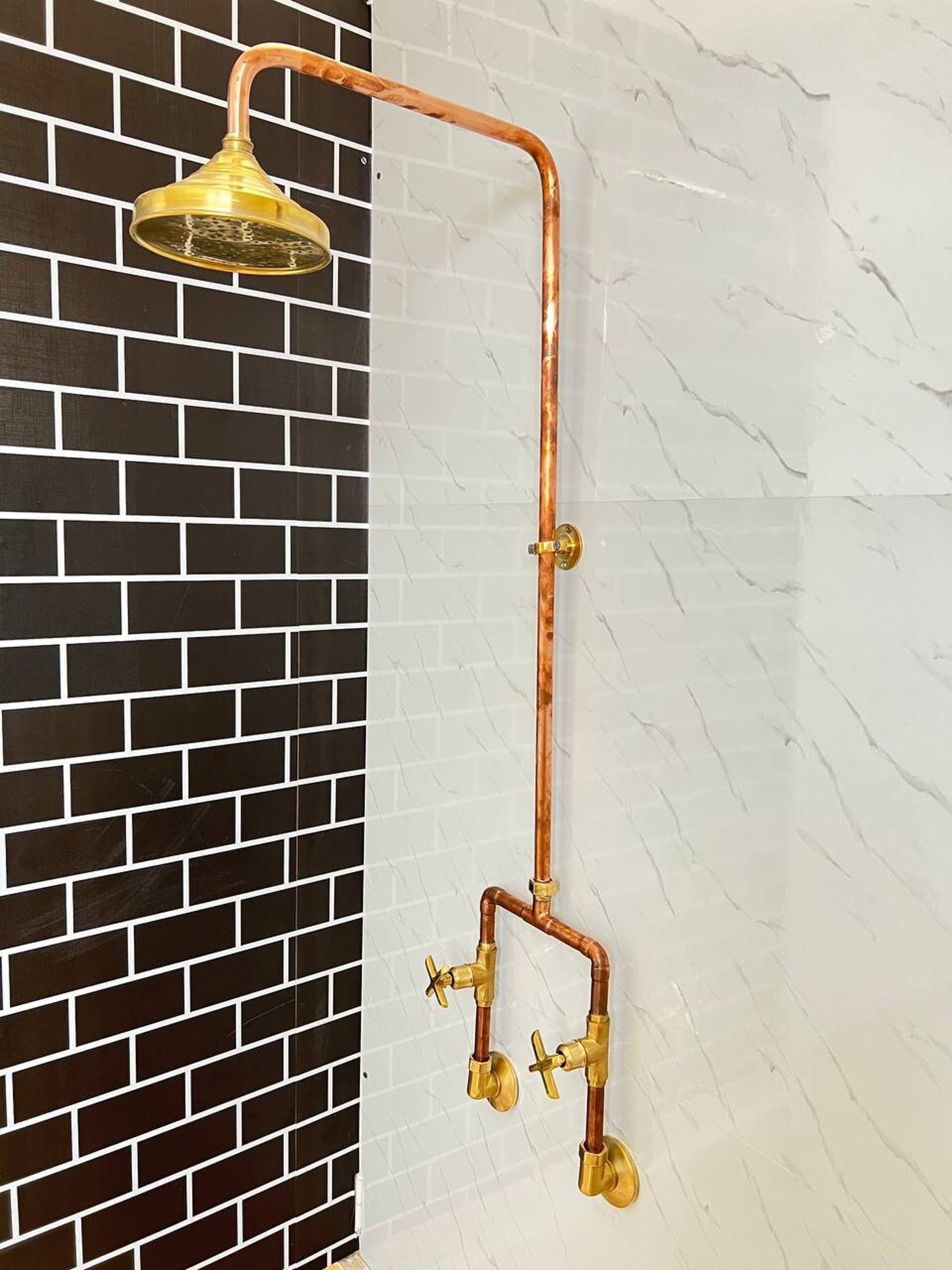 Handmade Copper Outdoor Shower , One Outlet Wall Mounted Copper Shower ...