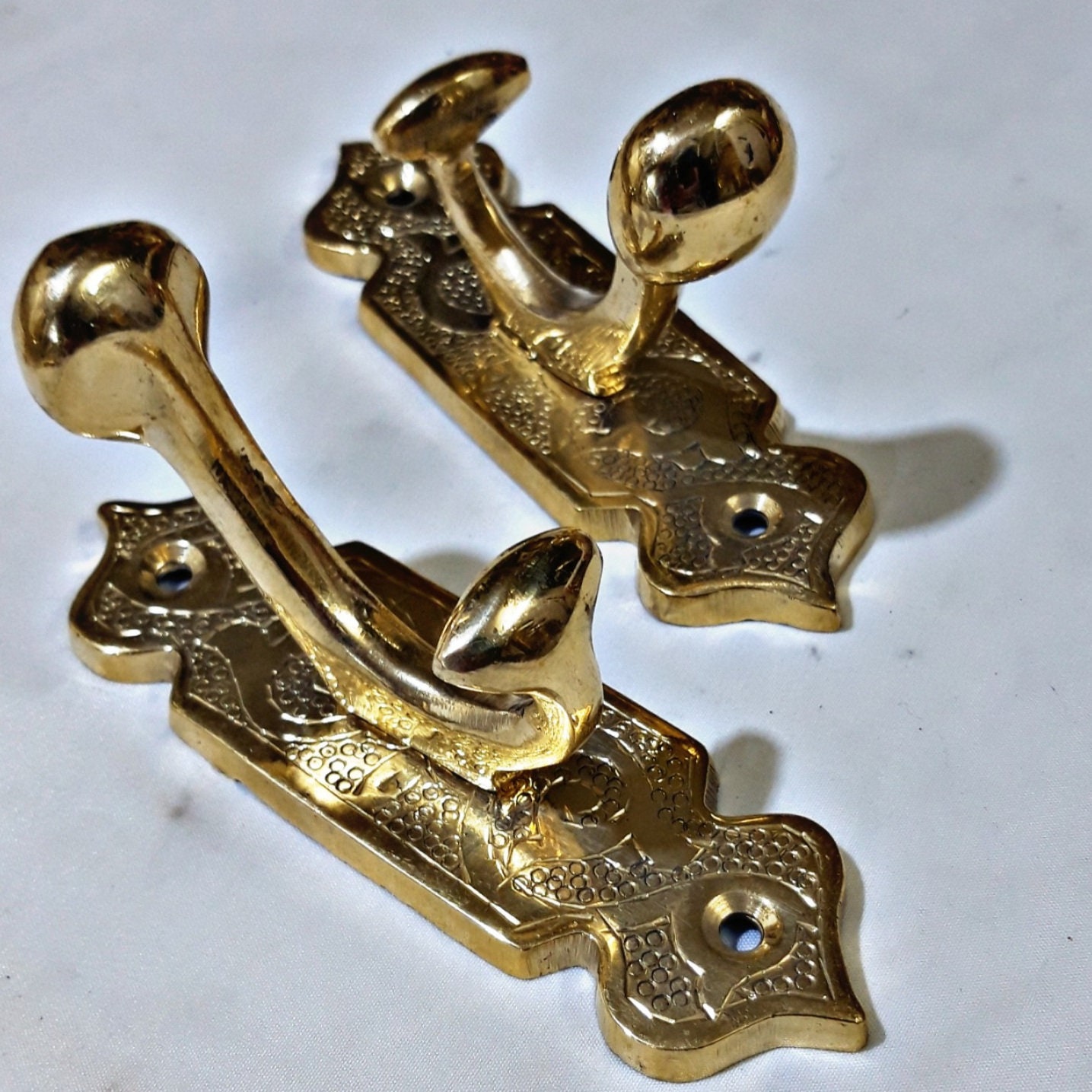 Unlacquered Solid Brass Hook Brass Hook Organizer - Etsy