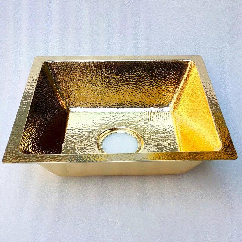 Handcrafted Unlacquered Brass Kitchen Sink - Etsy