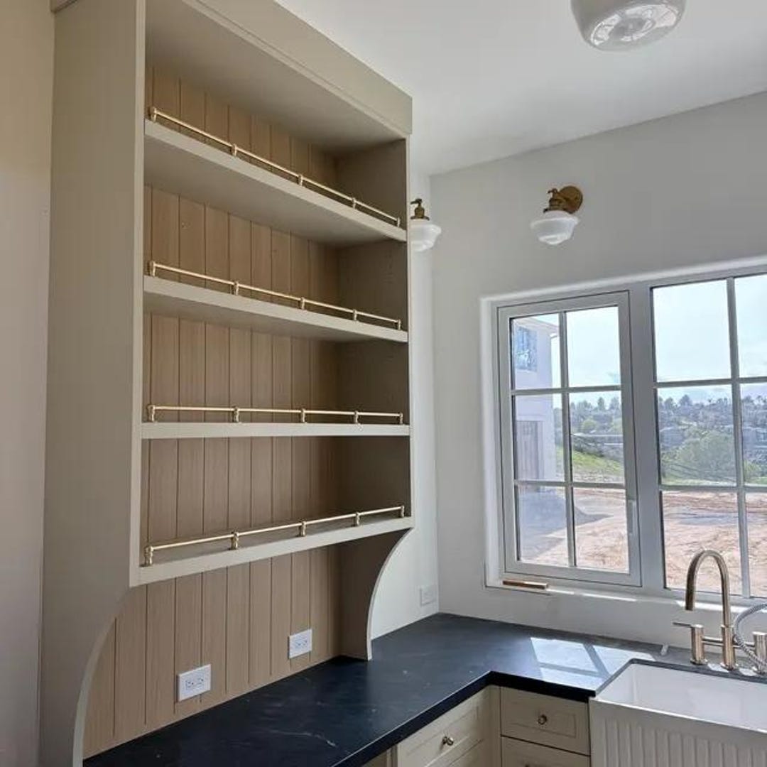 Champagne Brass Gallery Rail: Antique Desk & Shelf Tipping Rail - Etsy