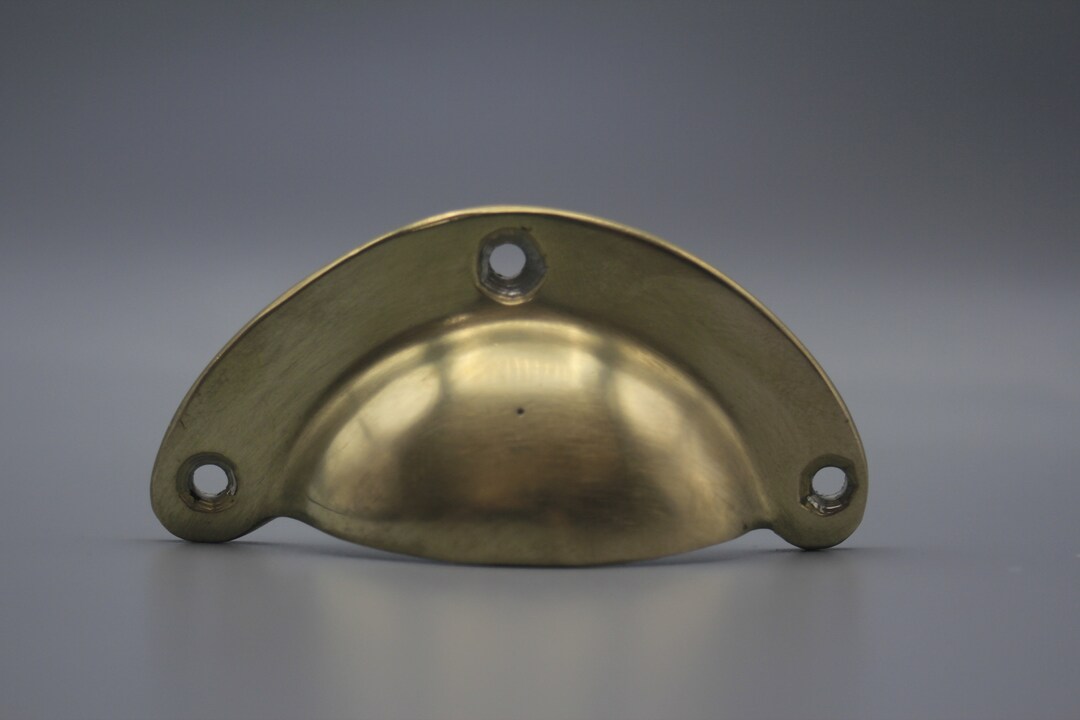 Antique Brass Cup Handles, Cup Cabinet Handles Retro Shell Shape Knobs ...