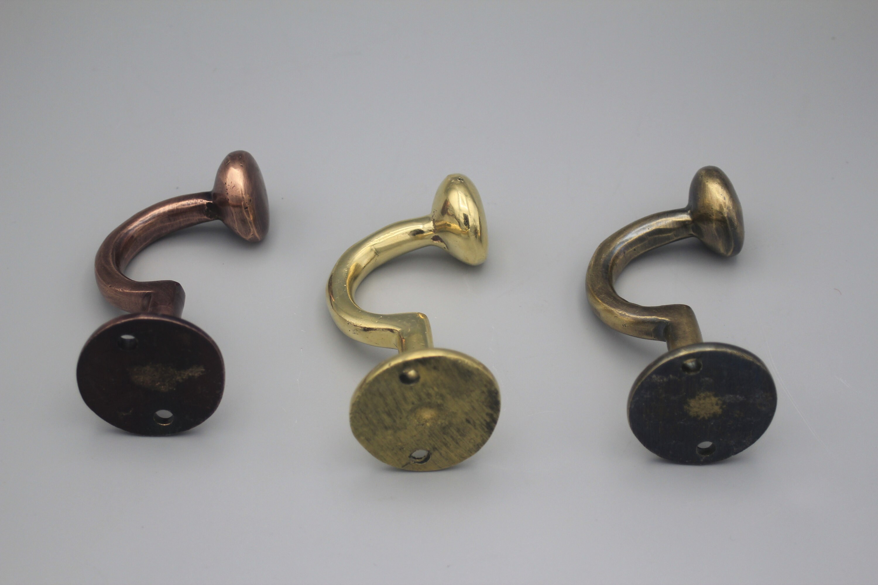 Unlacquered Solid Brass Hook , Brass Hook Organizer - Etsy