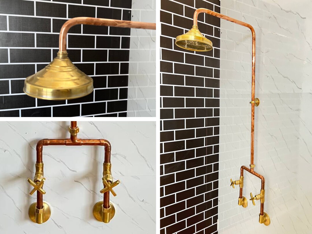 Handmade Copper Outdoor Shower , One Outlet Wall Mounted Copper Shower ...
