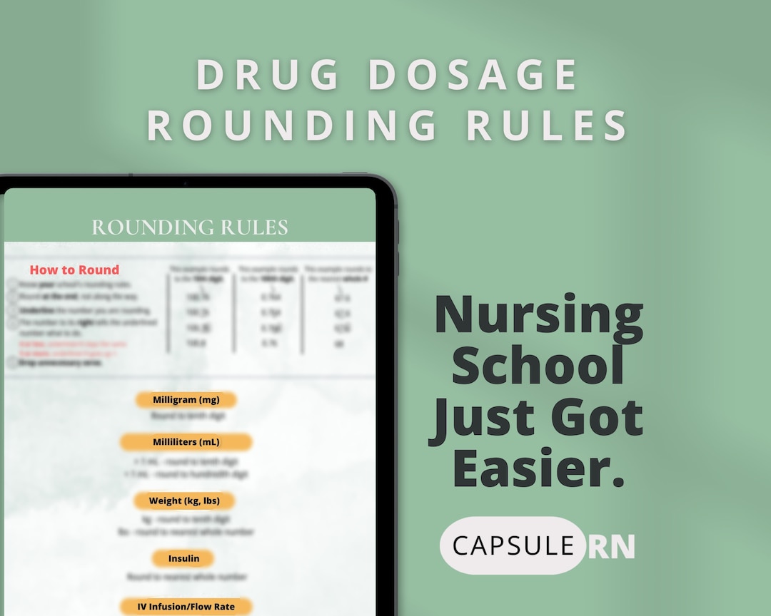 Rounding Rules Study Sheet Nursing Dosage Calculations Study Guide ...