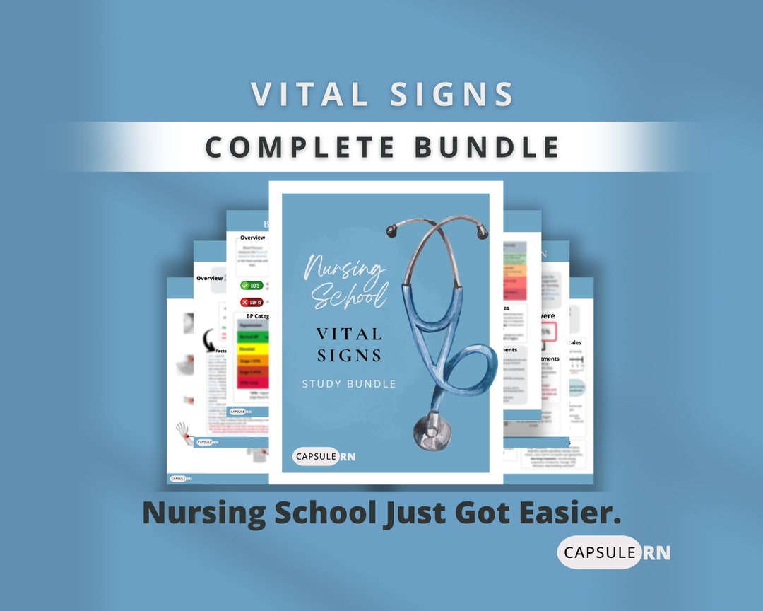 Vital Signs Study Guide Bundle | Nursing School Students | Digital ...