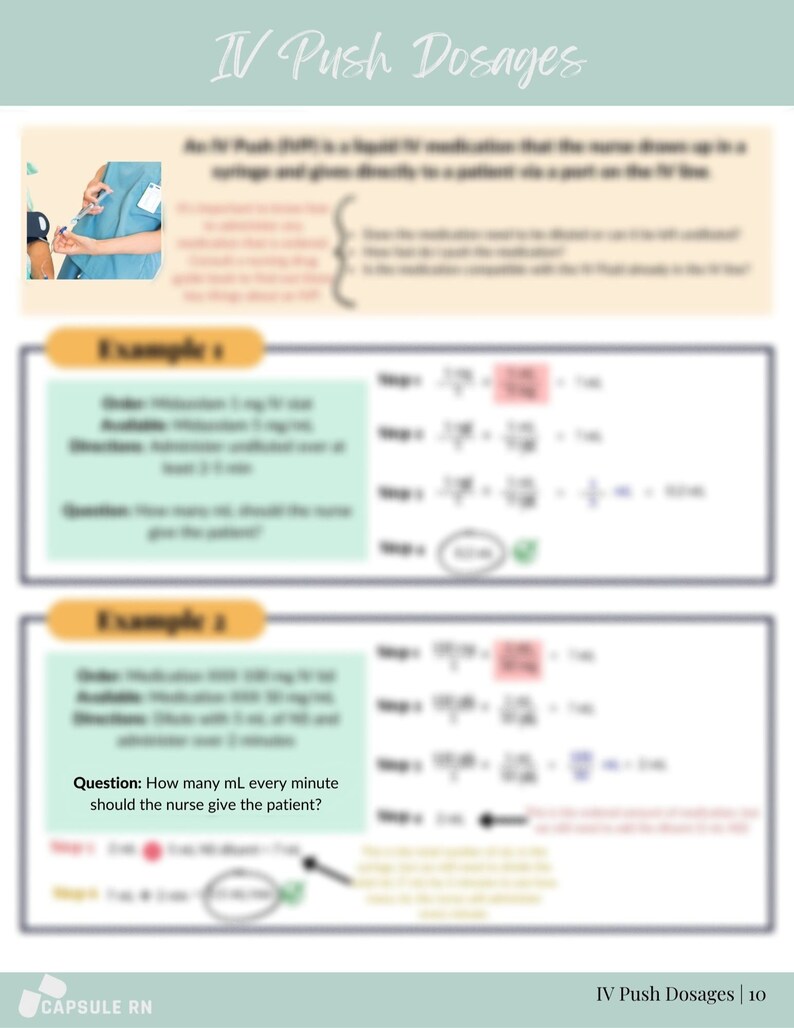 Nursing Dosage Calculations Comprehensive Study Guide - Etsy