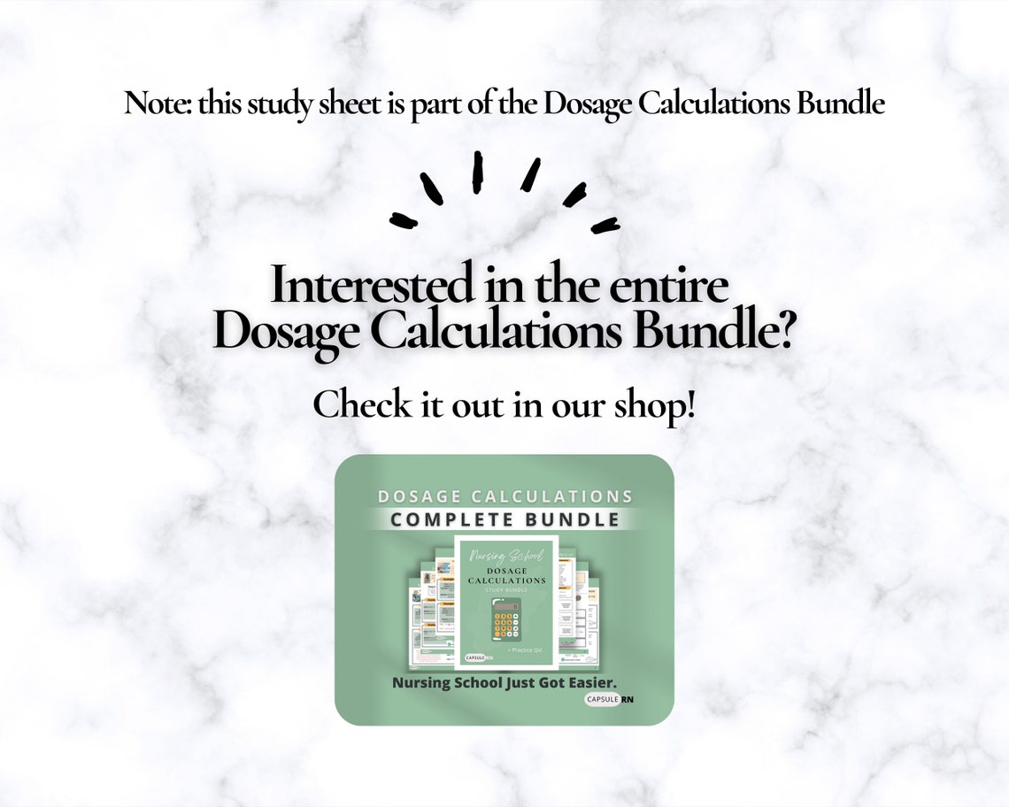 Insulin Dosage Study Sheet | Dosage Calculations | Nursing School ...