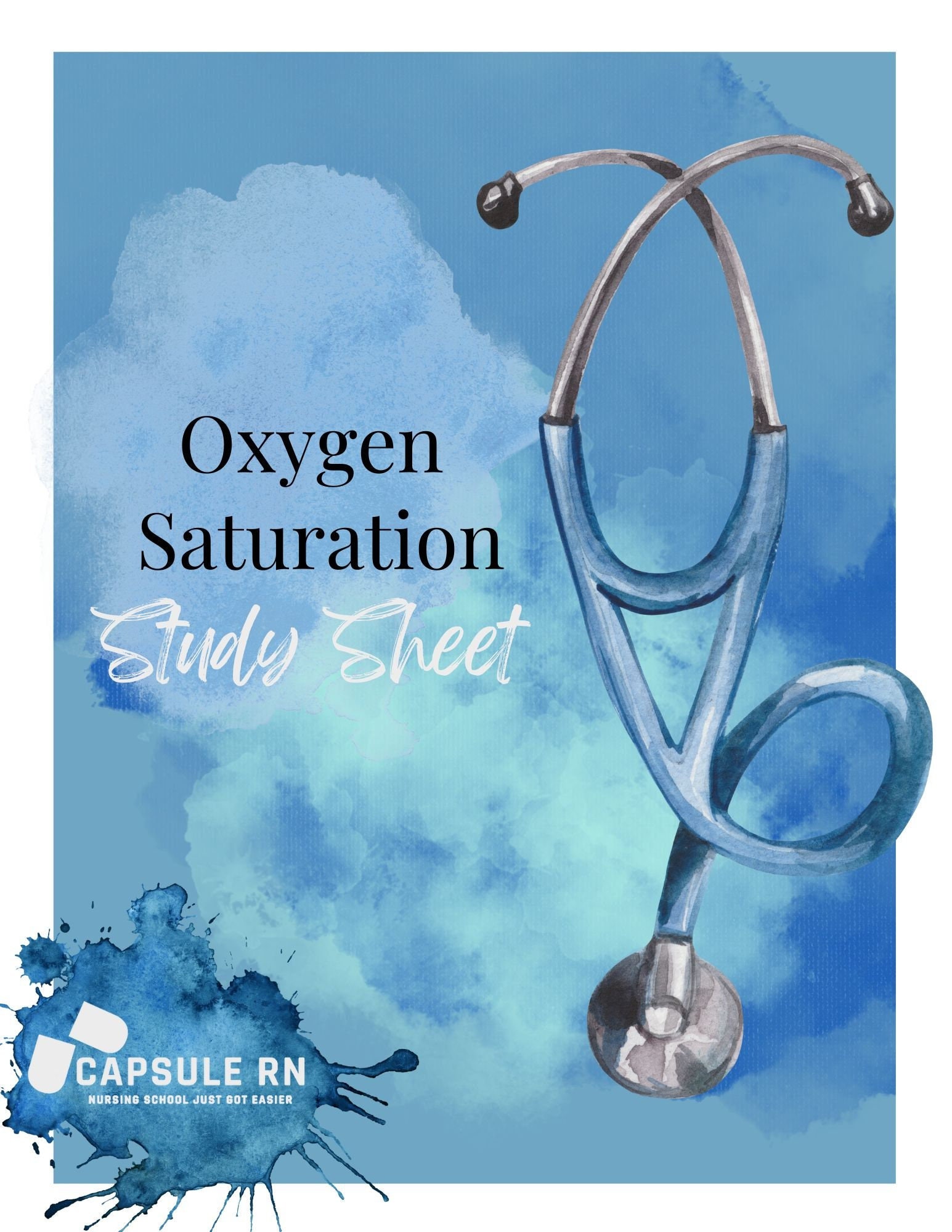 Oxygen Saturation Study Sheet Nursing School Students - Etsy