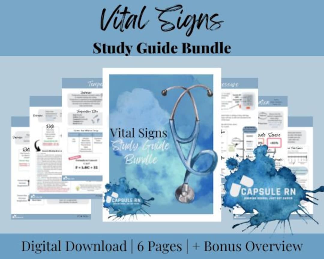 Vital Signs Study Guide Bundle Nursing School Students - Etsy
