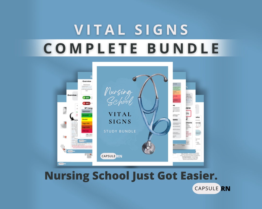 Vital Signs Study Guide Bundle Nursing School Students Digital Download