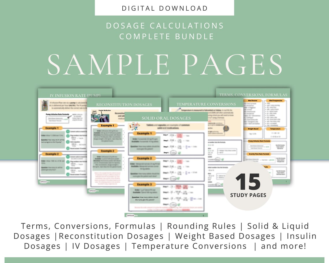 Nursing Dosage Calculations | Comprehensive Study Guide | Practice Qs ...