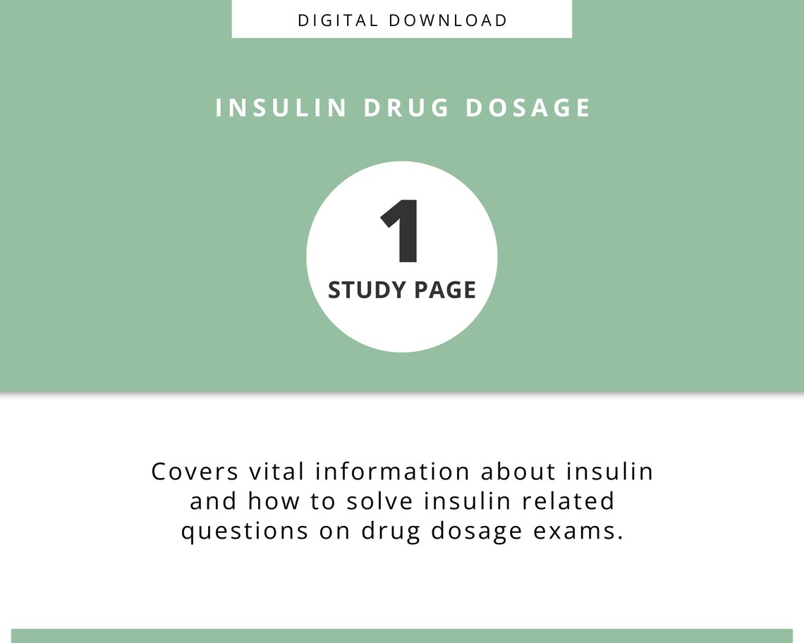 Insulin Dosage Study Sheet | Dosage Calculations | Nursing School ...