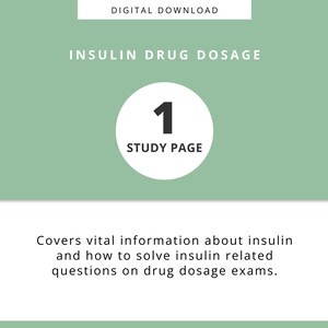 Insulin Dosage Study Sheet | Dosage Calculations | Nursing School ...