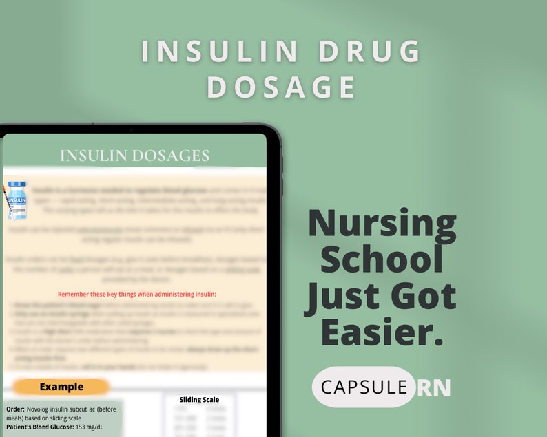 Insulin Dosage Study Sheet | Dosage Calculations | Nursing School ...