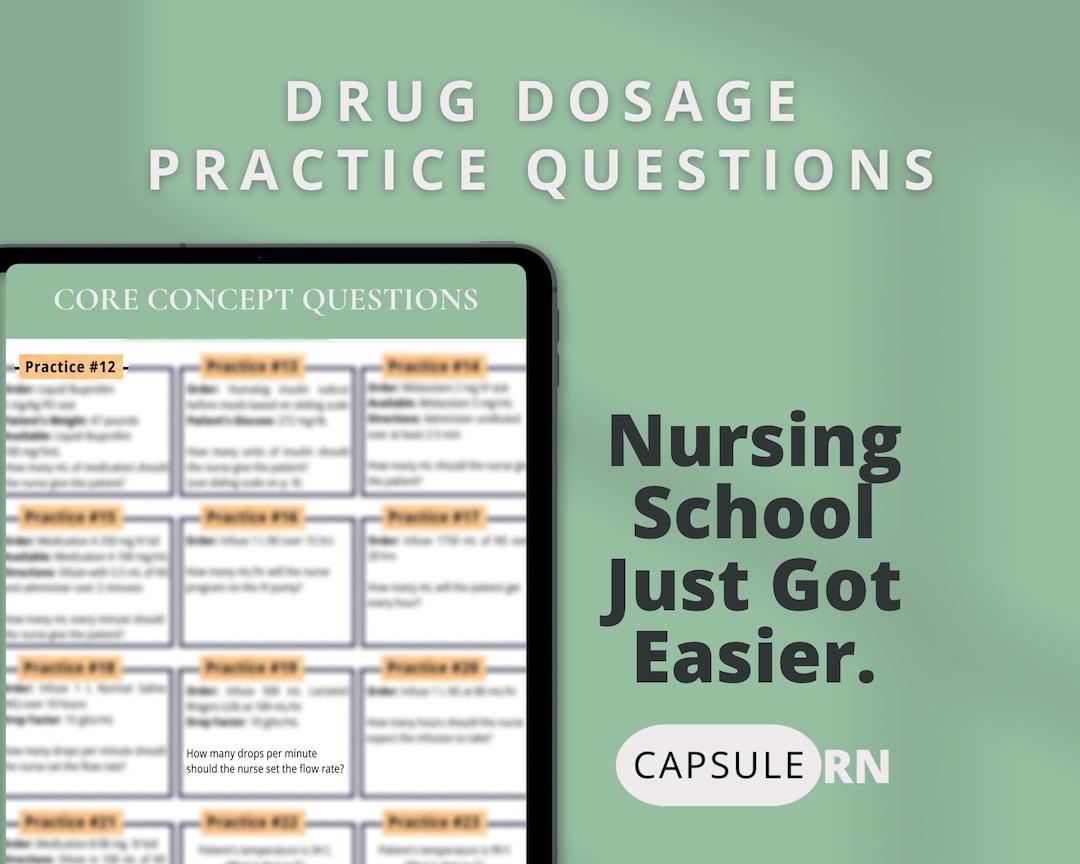Nursing Dosage Calculation Practice Questions | Study Questions | 23 ...