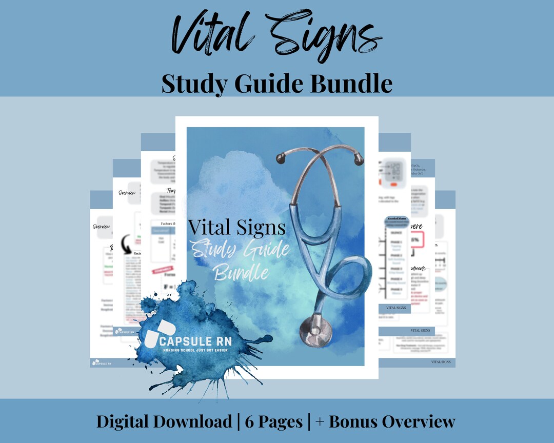Vital Signs Study Guide Bundle Nursing School Students - Etsy