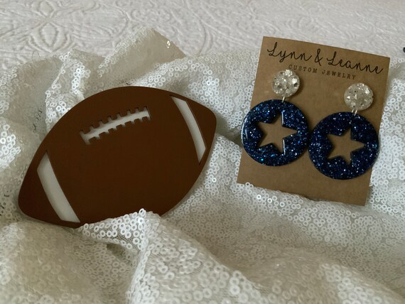 Dallas Cowboy Star and Diamond Cut Chunky Glitter Resin Dangle - Etsy