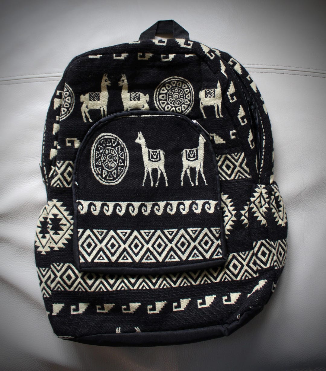 Handmade Ecuadorian Alpaca Tribal Backpack- Black - Etsy