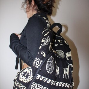 Handmade Ecuadorian Alpaca Tribal Backpack- Black - Etsy