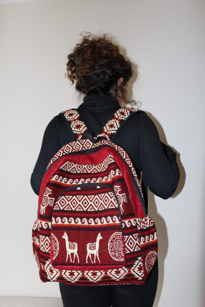 Handmade Ecuadorian Tribal Backpack- Red - Etsy
