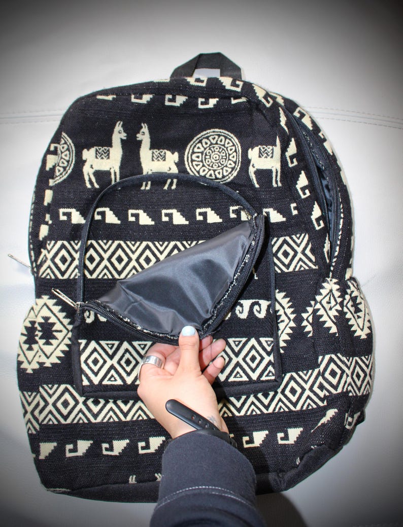 Handmade Ecuadorian Alpaca Tribal Backpack- Black - Etsy