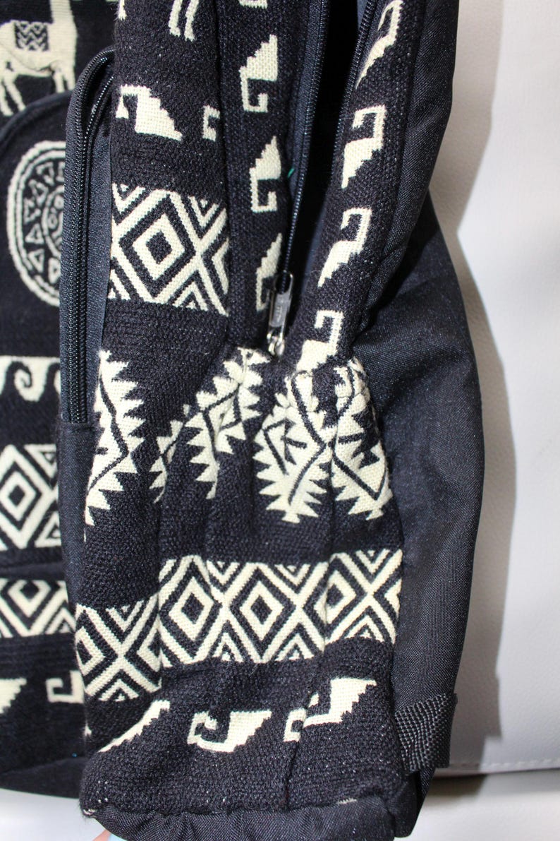 Handmade Ecuadorian Alpaca Tribal Backpack- Black - Etsy